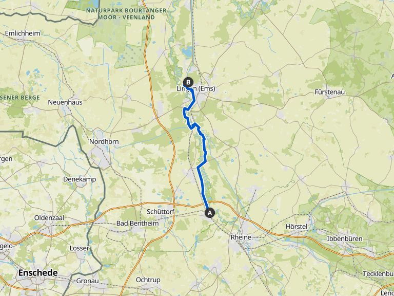 Emsradweg von Hotel Zur Ems, Salzbergen nach Gasthaus Thien, Lingen ...